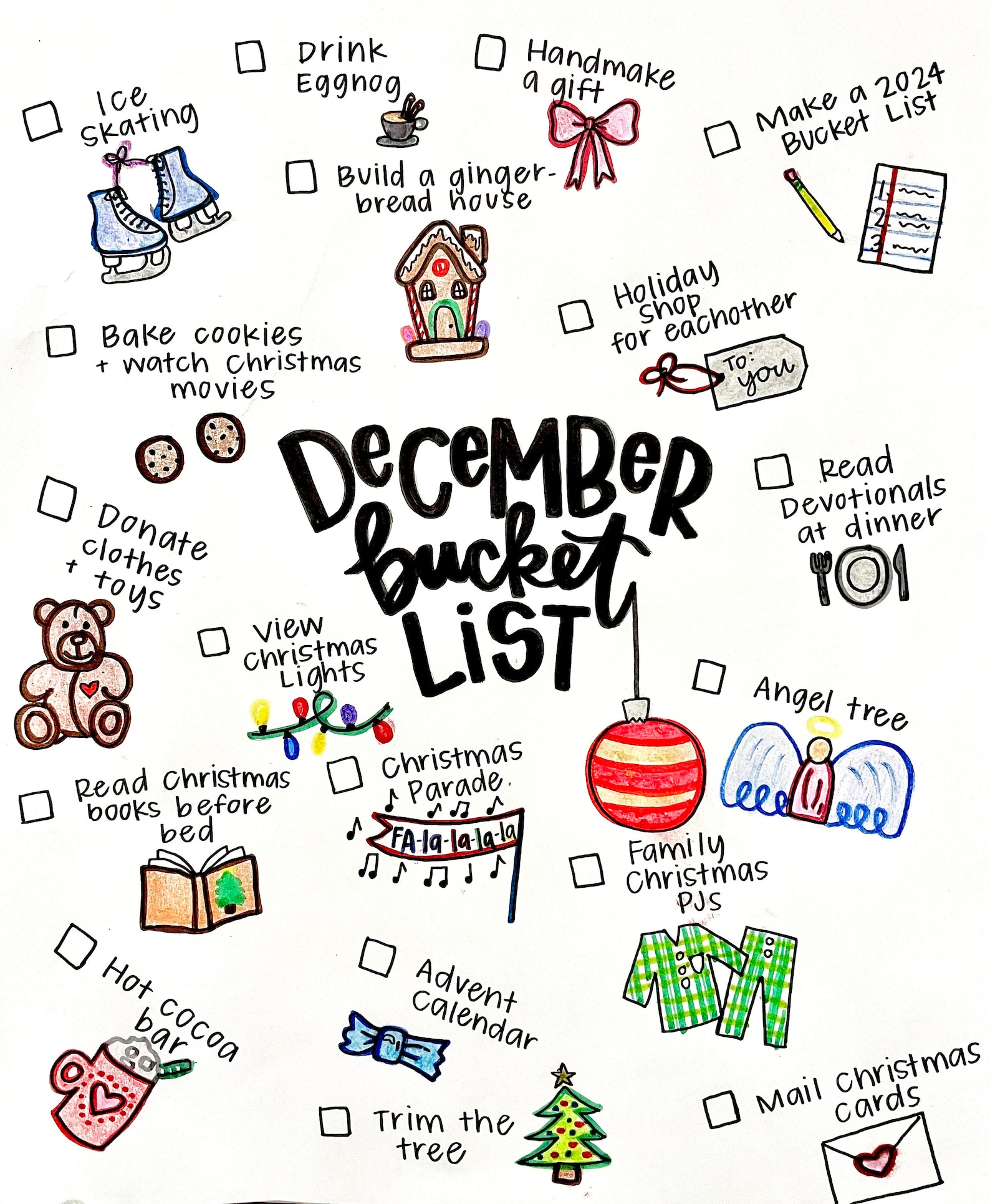 December Bucket List - Etsy