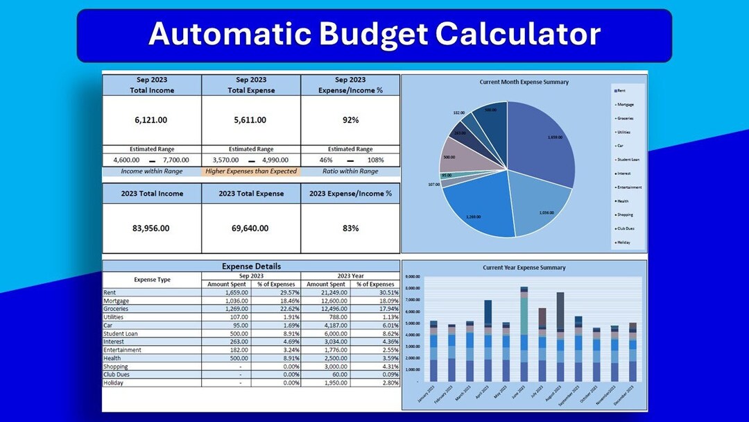 Automatic Budget Calculator - Etsy