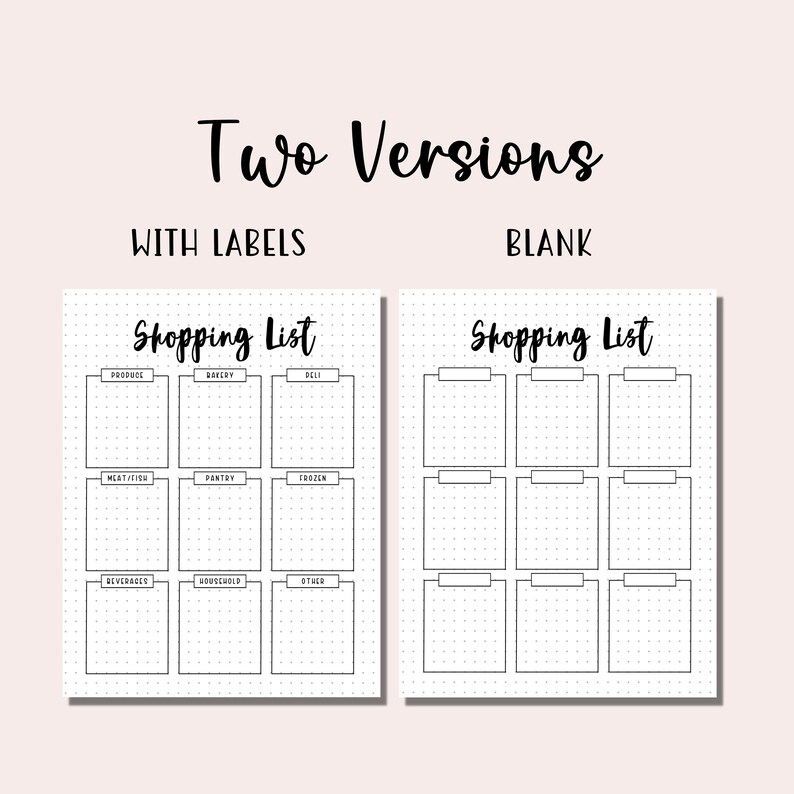 Grocery List Printable / Shopping List Template / Meal Planner / Food ...