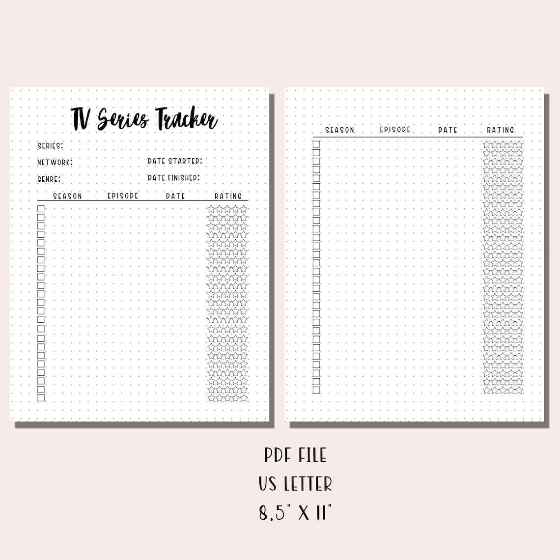 TV Series Tracker Printable / Series to Watch Bullet Journal Page ...