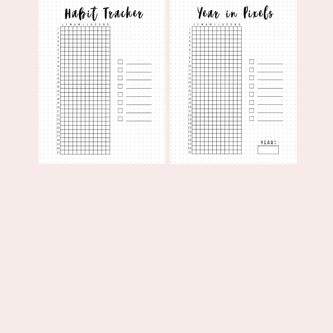 Habit Tracker Bundle Printable, Goal Trackers, Planner 2024, Bullet ...
