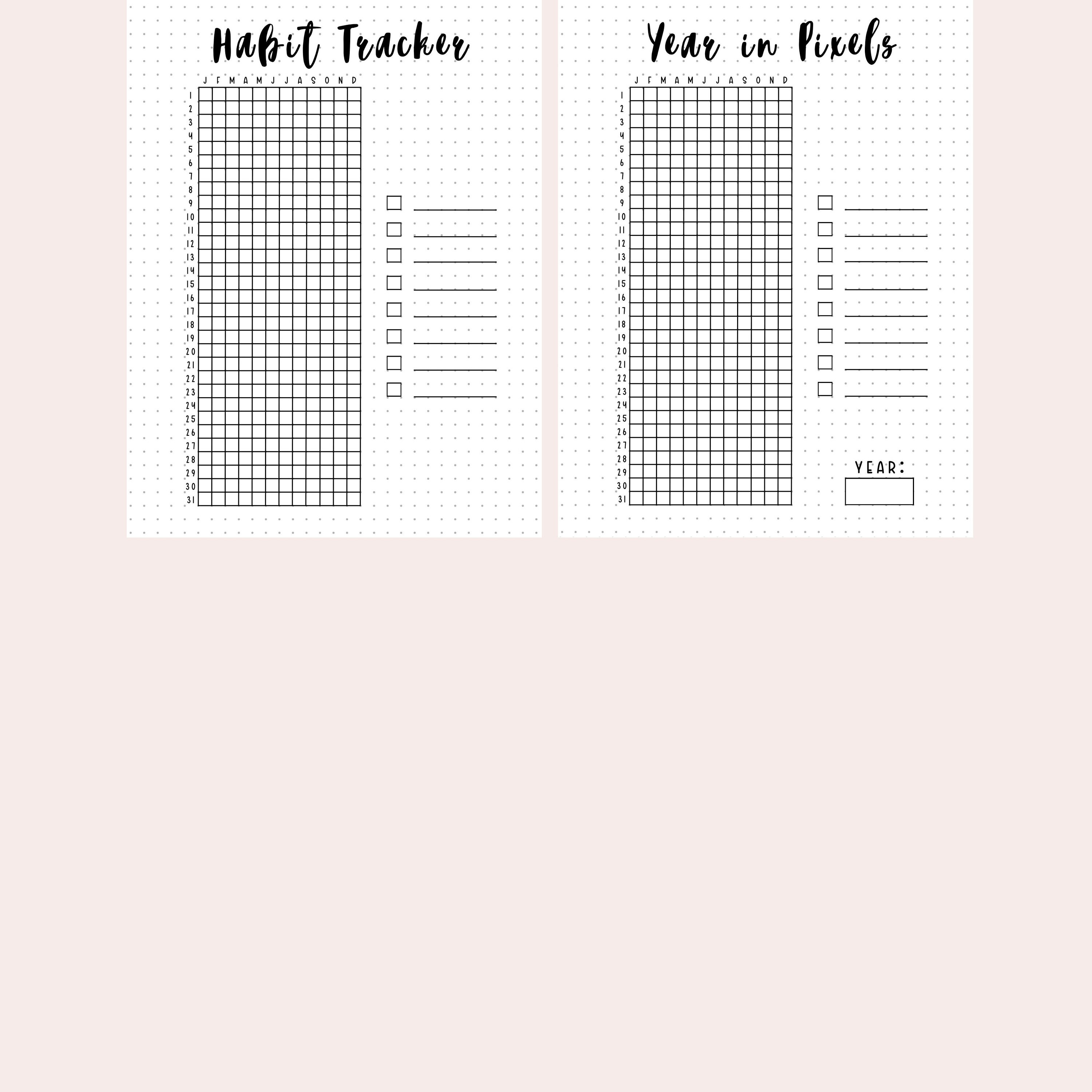 Habit Tracker Bundle Printable, Goal Trackers, Planner 2025, Bullet ...