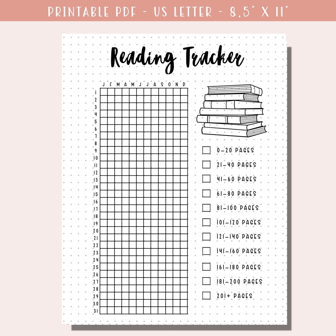 Reading Tracker Printable / A5 Journal Insert / Printable Book Tracker ...