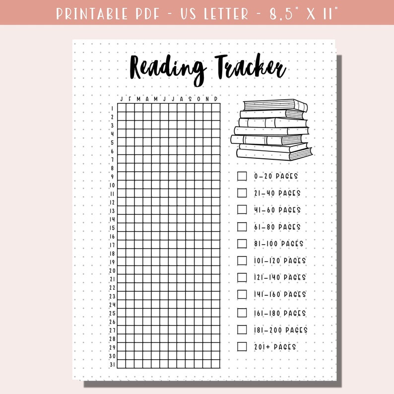 Reading Tracker Printable / A5 Journal Insert / Printable Book Tracker ...