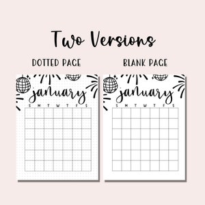 Undated Printable Calendar Template / A5 Planner Inserts / 2025 Bullet ...