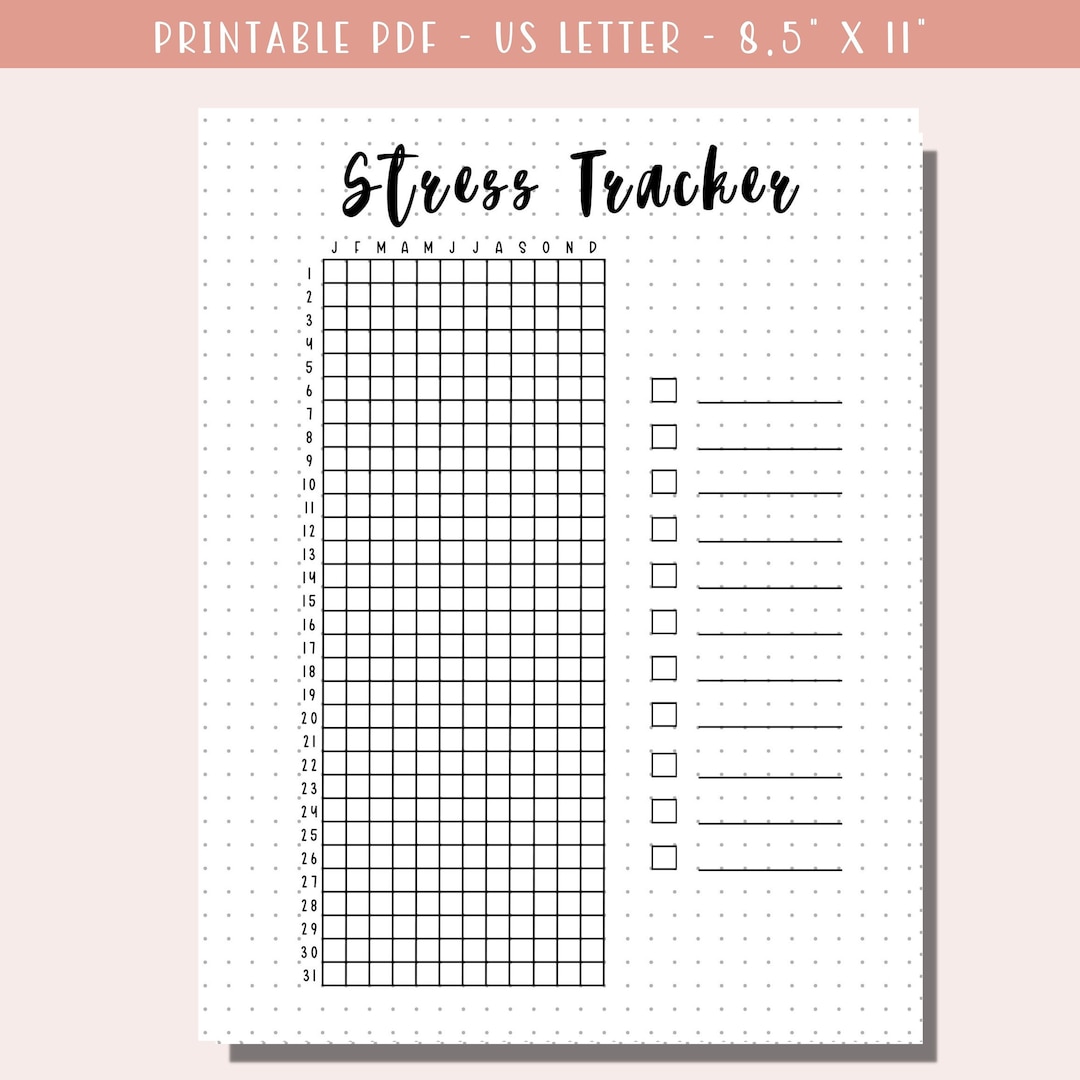 Stress Tracker / Anxiety Tracker / Mood Tracker Printable / Mood in ...