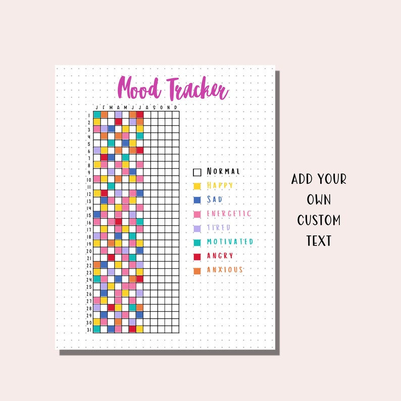New Printable Yearly Tracker Template / Bullet Journal Page / Blank ...