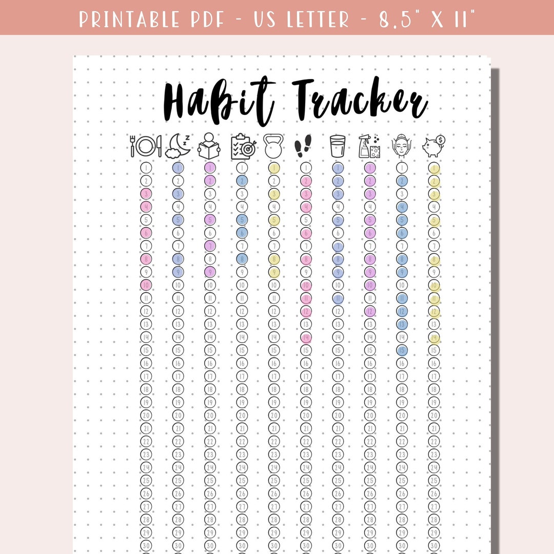 Monthly Habit Tracker Printable / Daily Goal Tracker / Planner 2025 ...