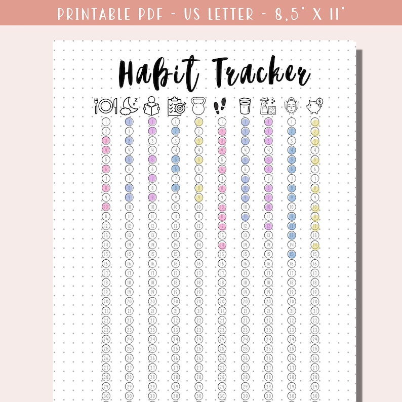 Monthly Habit Tracker Printable / Daily Goal Tracker / Planner 2025 ...