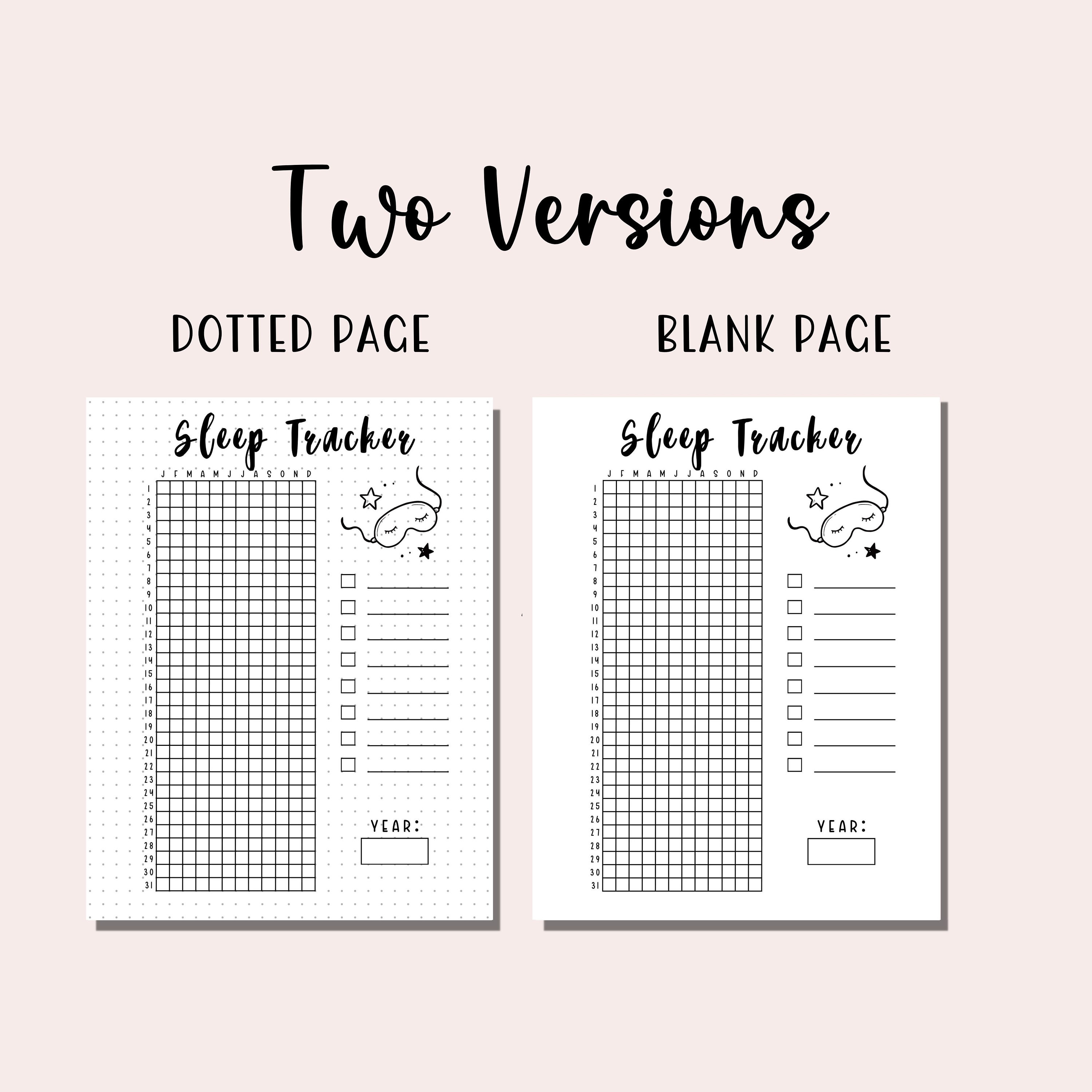 Yearly Sleep Tracker Printable / Pixel Sleep Tracker / Health ...