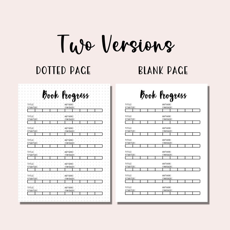 Book Progress Tracker Printable / Reading Tracker / Book Journal / Book ...