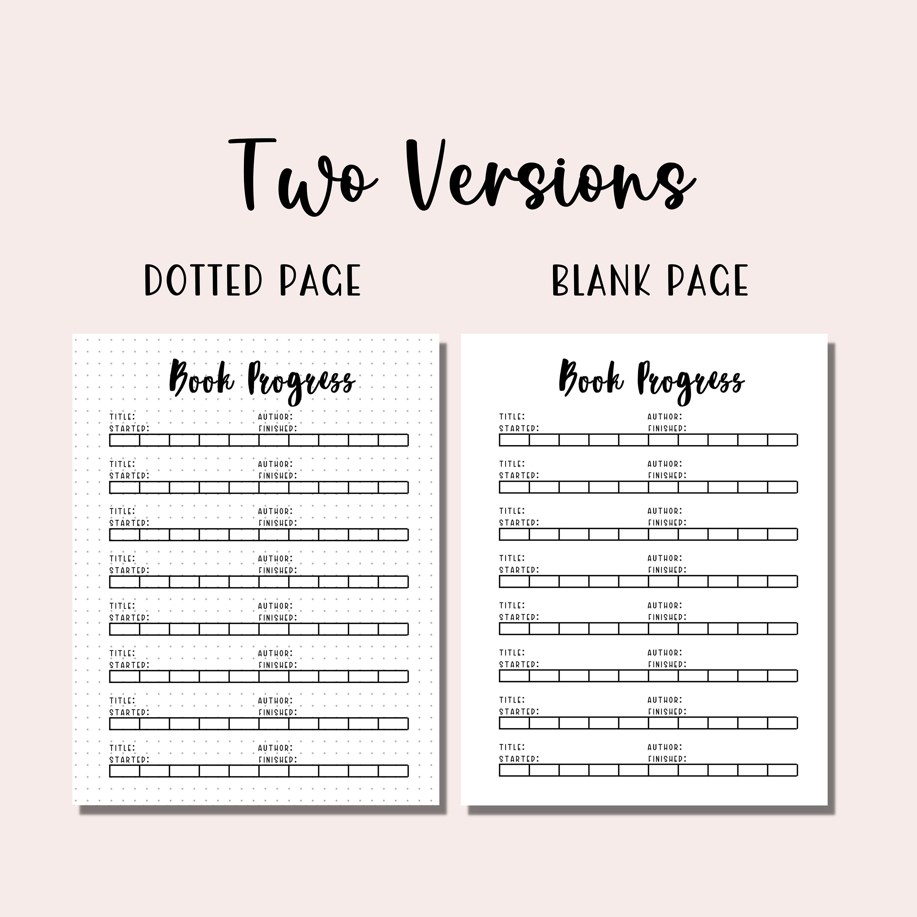 Book Progress Tracker Printable / Reading Tracker / Book Journal / Book ...