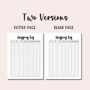 Shopping Log Printable, Online Shopping Tracker, Purchase Tracker ...
