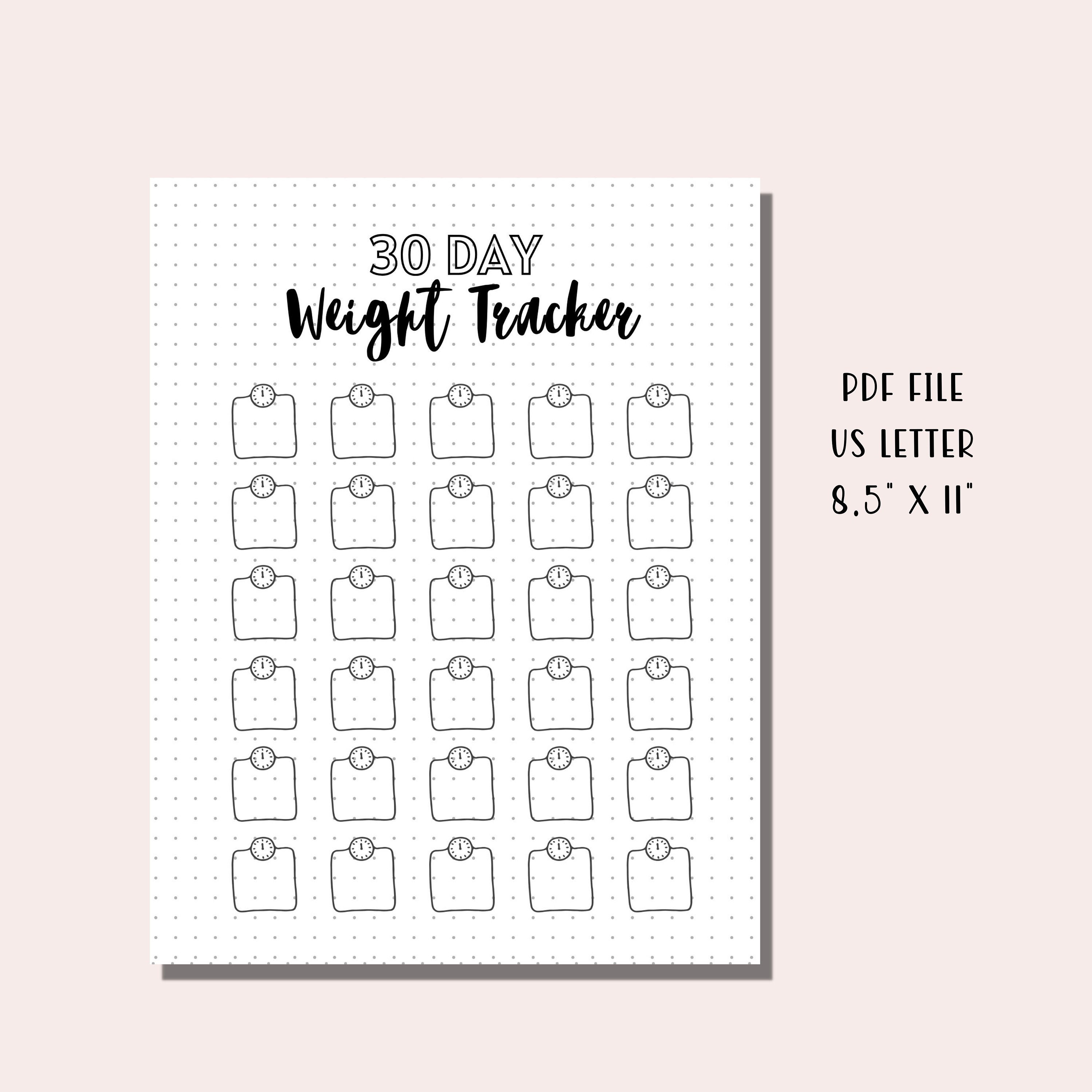30 Day Weight Loss Tracker Printable / Goal Tracker / Pounds Lost ...