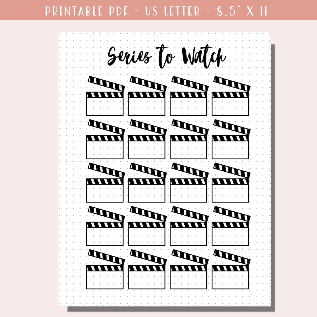 Series to Watch Bullet Journal Page Printable / TV Show Tracker ...