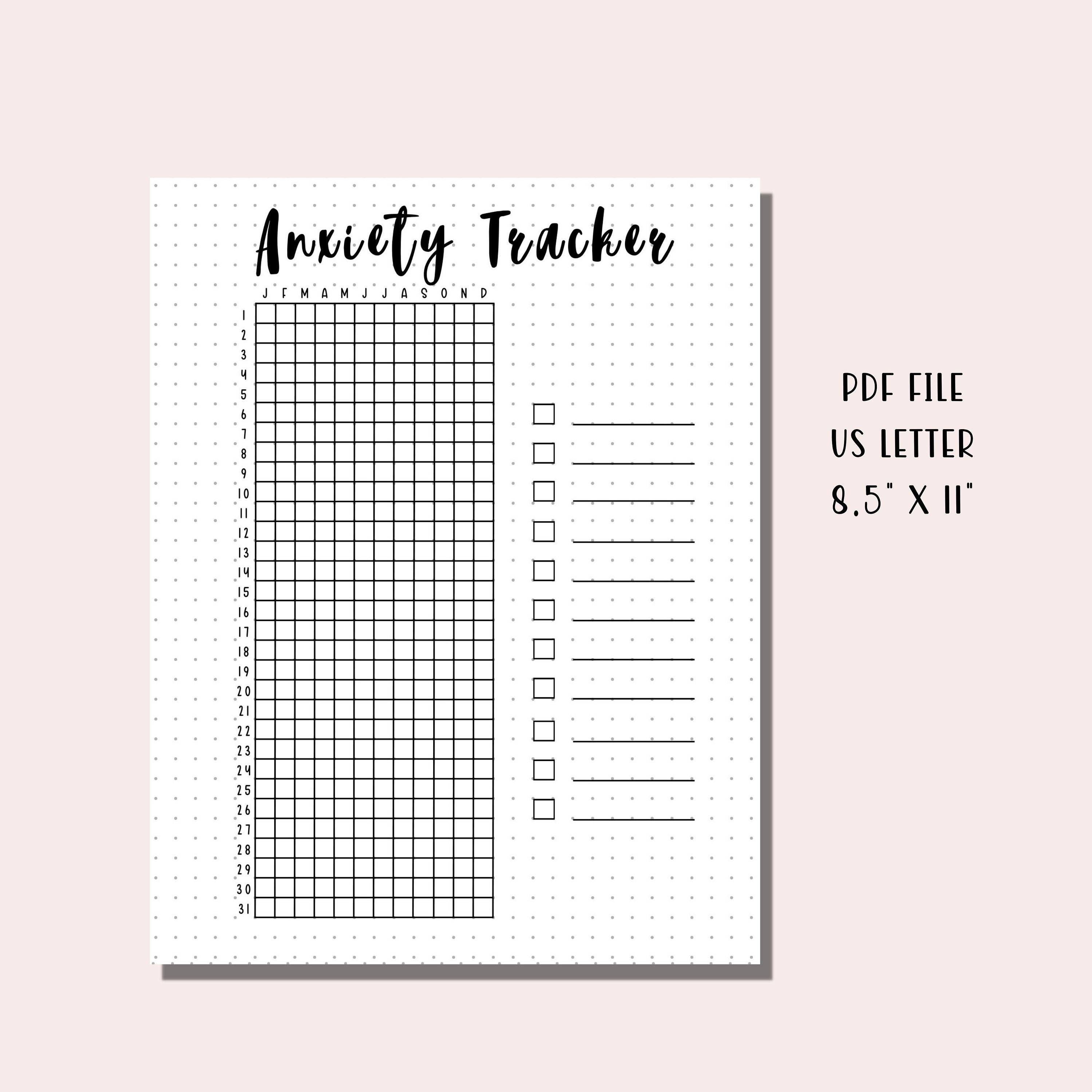 Anxiety Tracker Mood Tracker Printable Mood in Pixels - Etsy