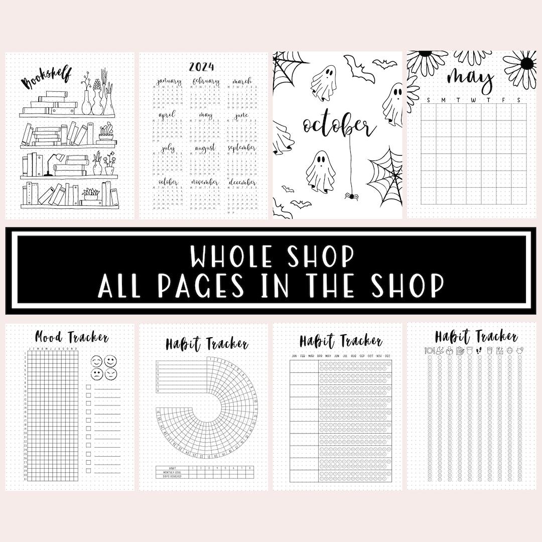 Whole Shop Bullet Journal Printable Pages / Bullet Journal Starter Kit ...