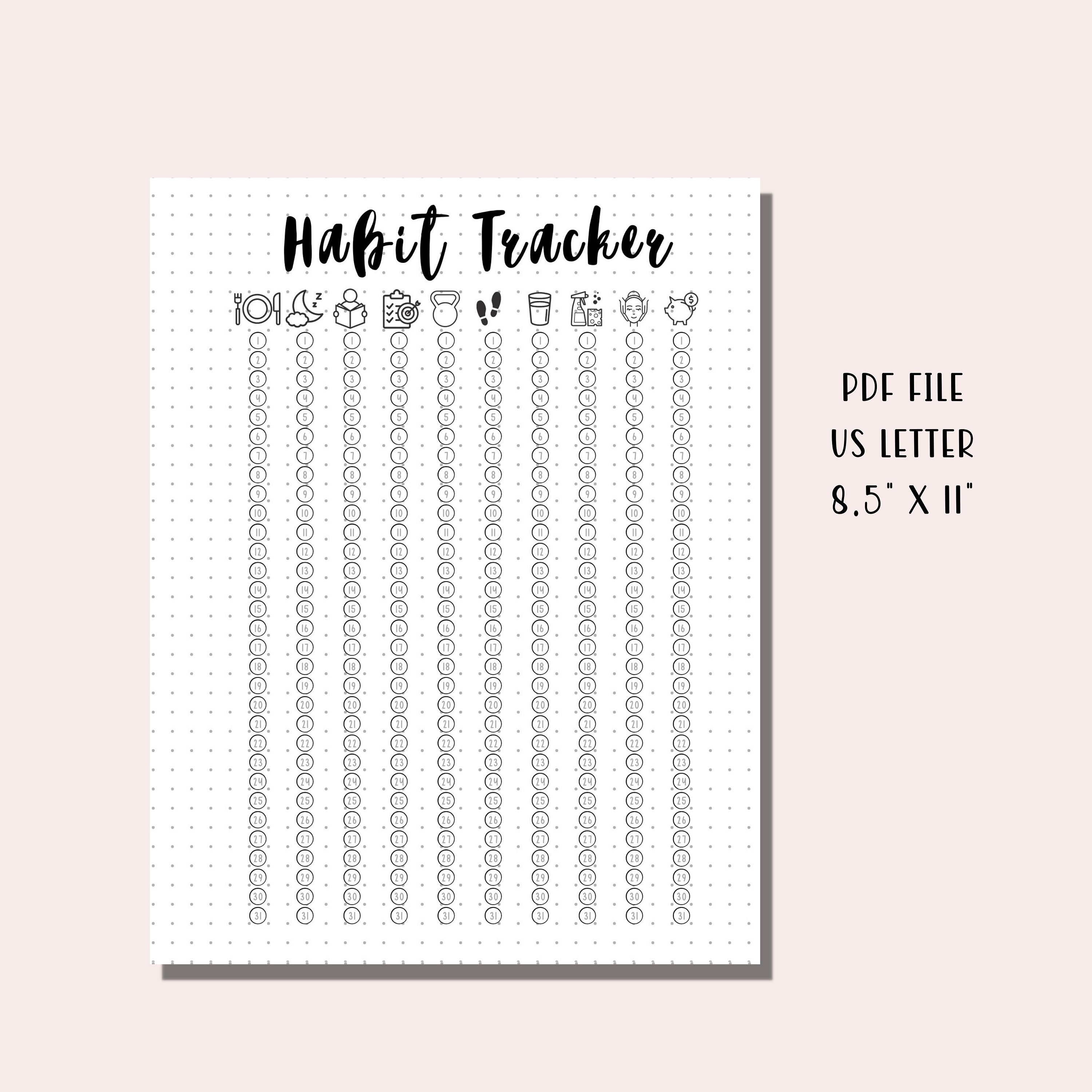 Monthly Habit Tracker Printable / Daily Goal Tracker / Planner 2025 ...