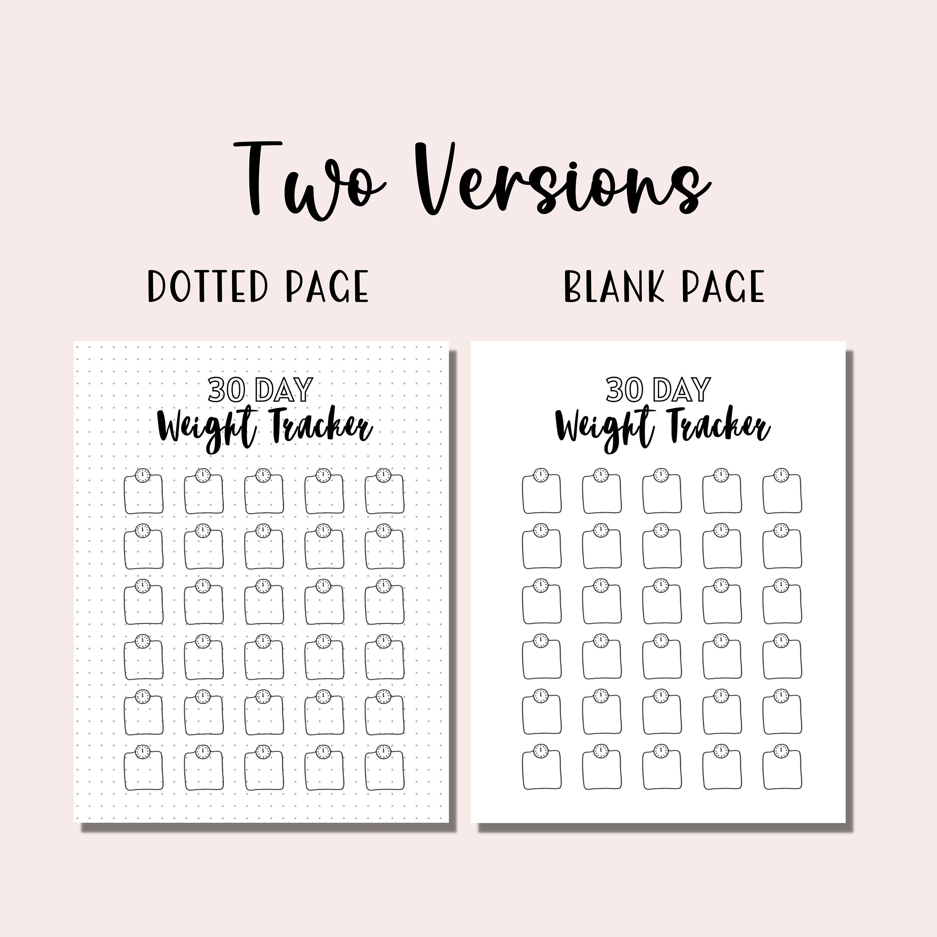 30 Day Weight Loss Tracker Printable / Goal Tracker / Pounds Lost ...