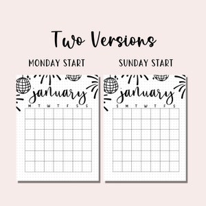 Undated Printable Calendar Template / A5 Planner Inserts / 2025 Bullet ...