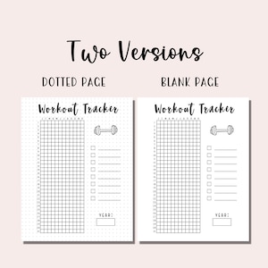 Workout Tracker Printable / Bullet Journal Fitness Tracker / Daily ...