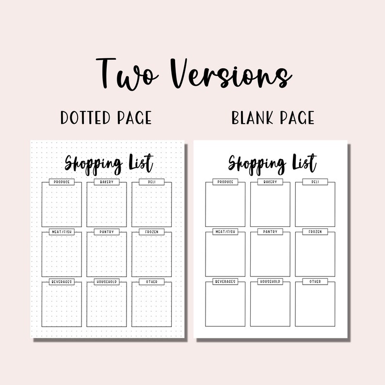 Grocery List Printable / Shopping List Template / Meal Planner / Food ...