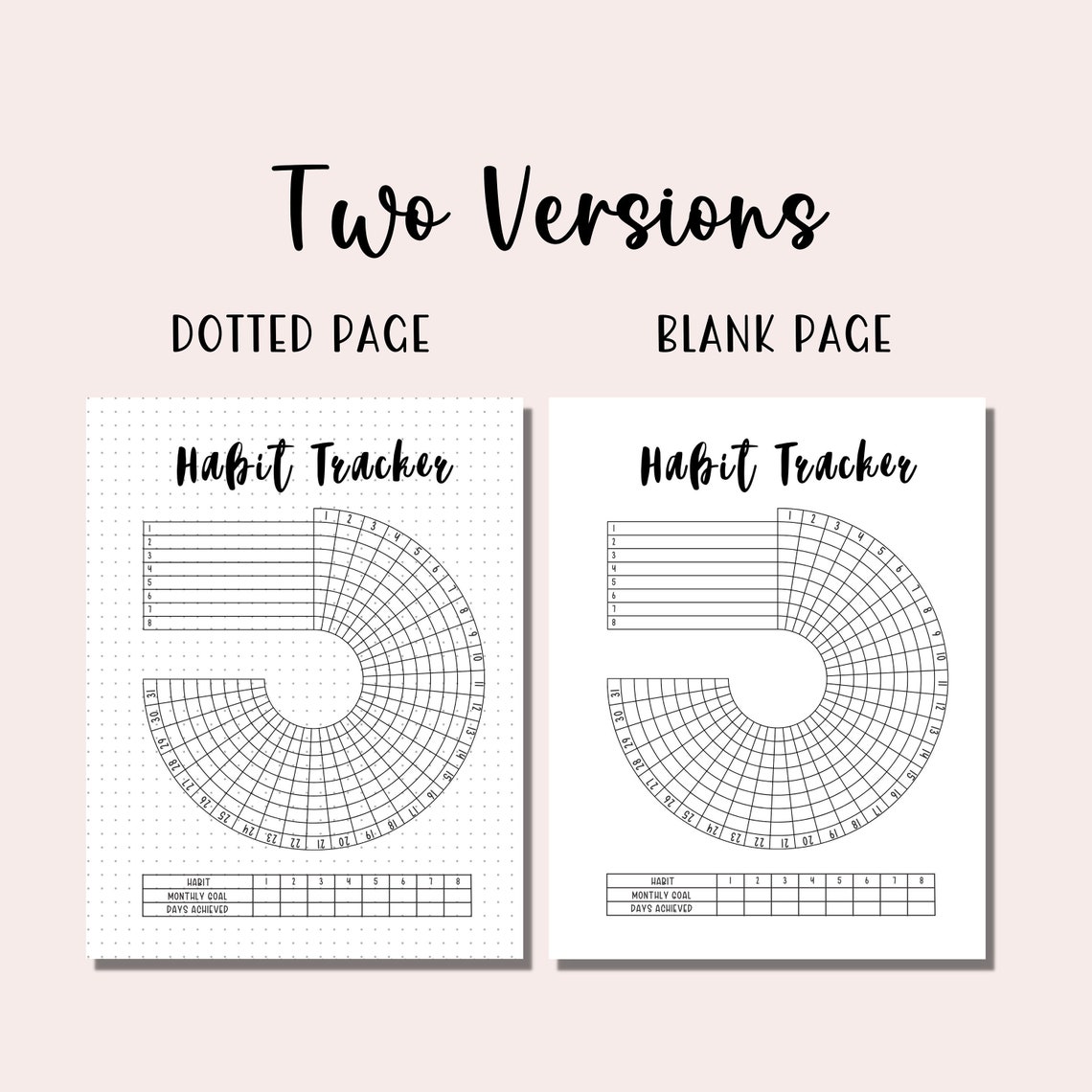 Circle Habit Tracker Printable / Monthly Goal Tracker / Daily Planner ...