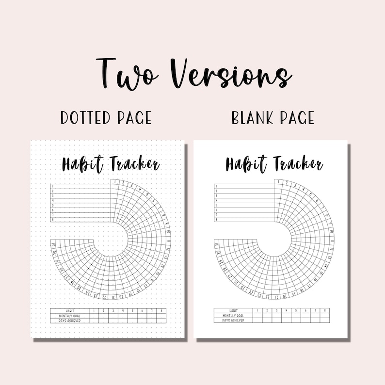 Circle Habit Tracker Printable / Monthly Goal Tracker / Daily Planner ...