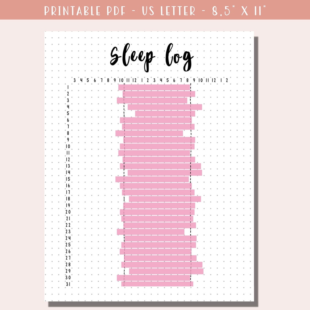 Sleep Log Printable / Monthly Sleep Tracker / Sleep Diary / Health ...