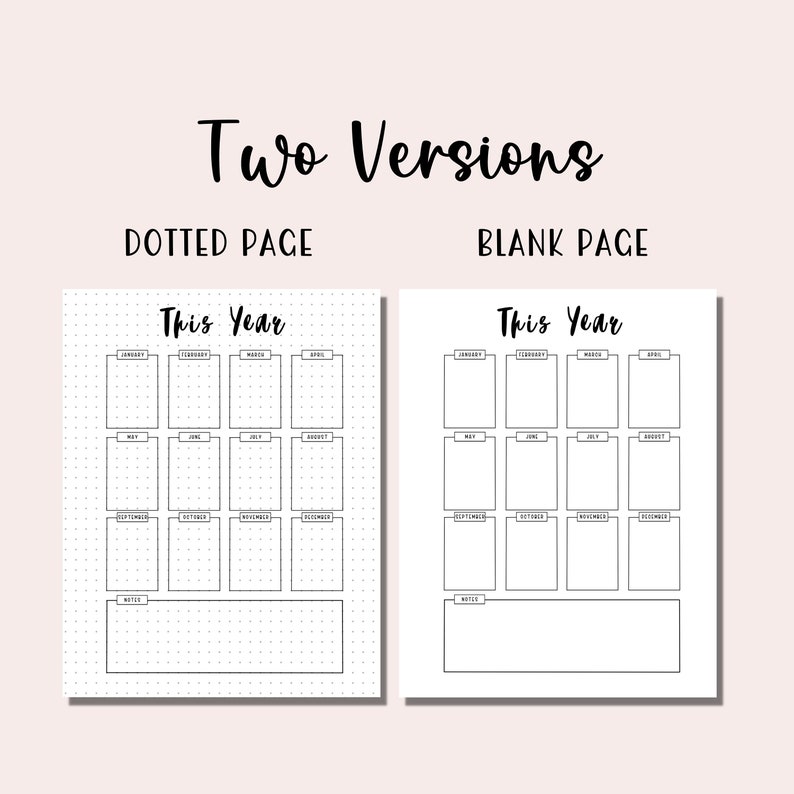 Year at A Glance Printable / Annual Planner Page / Planner 2025 ...