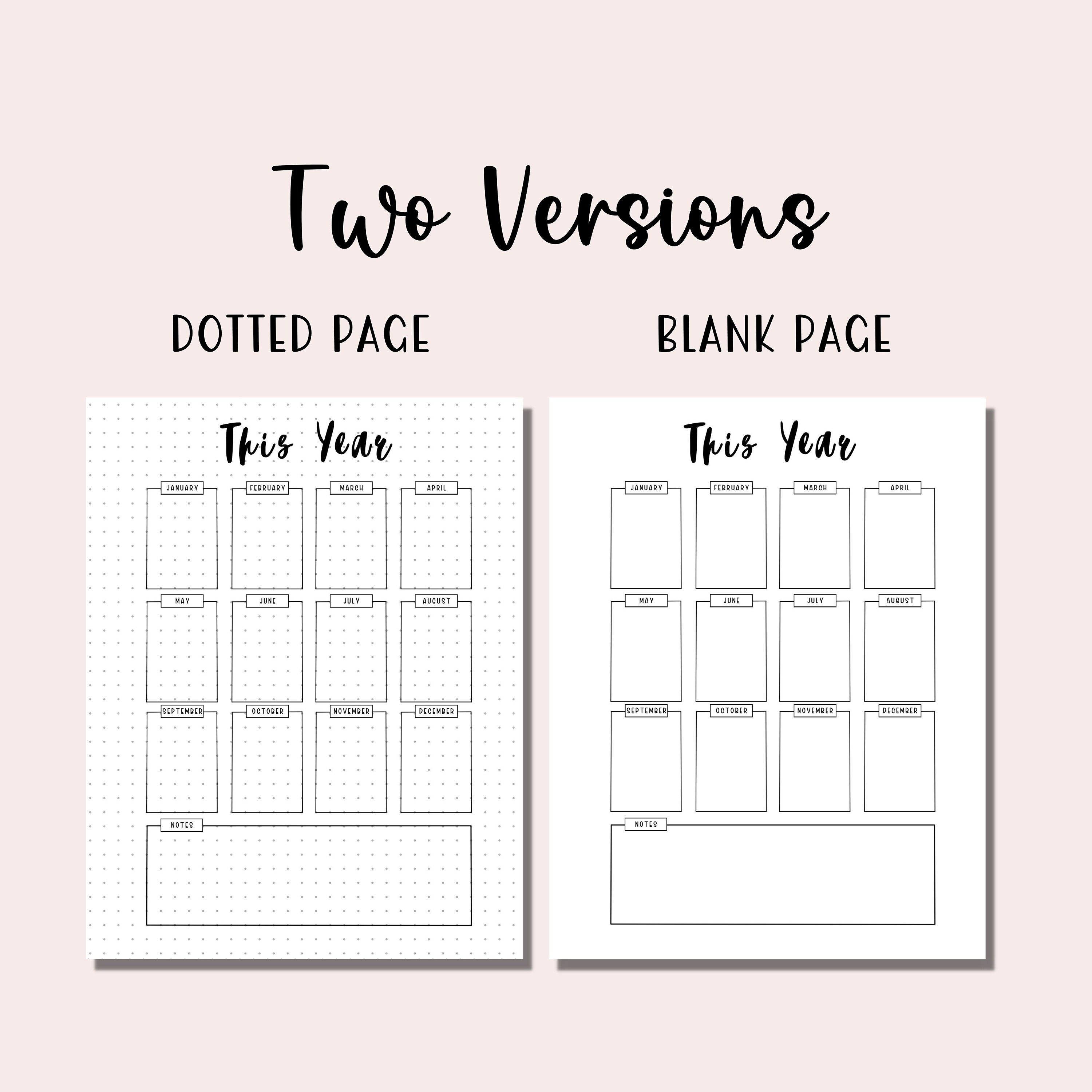 Year at A Glance Printable / Annual Planner Page / Planner 2025 ...