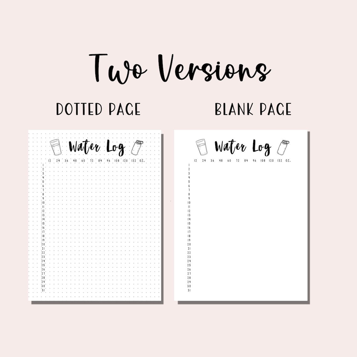 Monthly Water Log Printable / Water Tracker / Health Tracker / Wellness ...