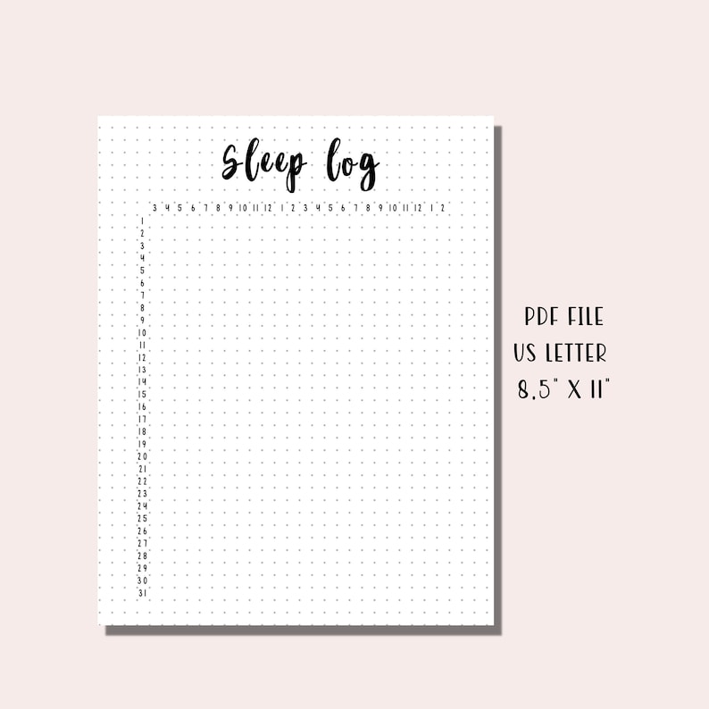 Sleep Log Printable / Monthly Sleep Tracker / Sleep Diary / Health ...