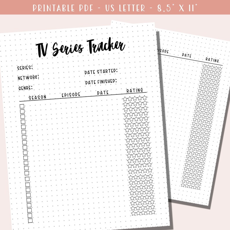 TV Series Tracker Printable / Series to Watch Bullet Journal Page ...