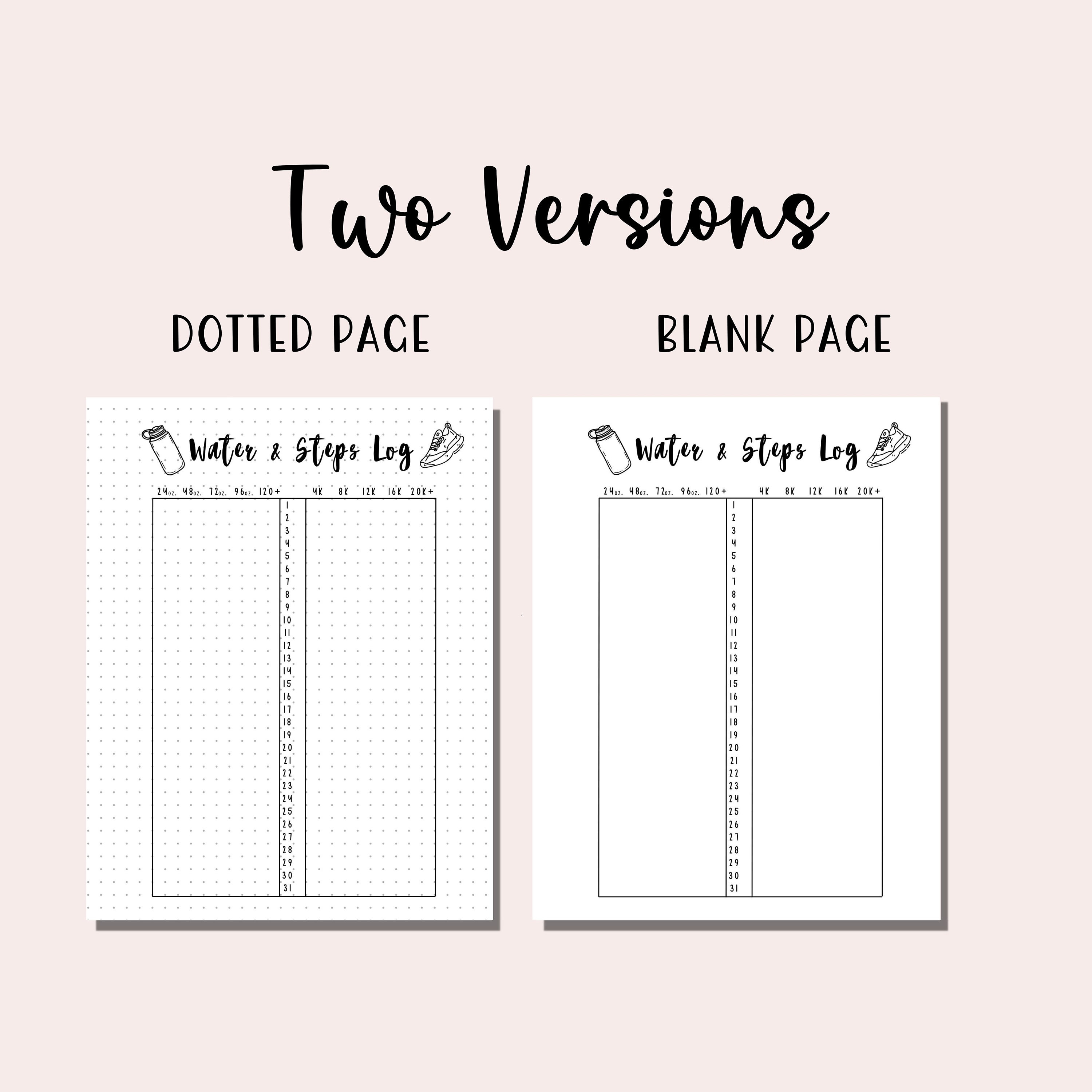 Daily Water and Steps Log Printable / Steps Tracker / Water Tracker ...