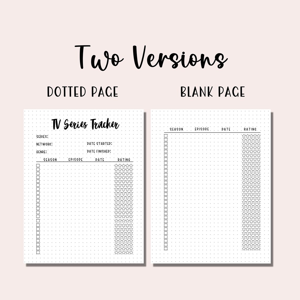 TV Series Tracker Printable / Series to Watch Bullet Journal Page ...