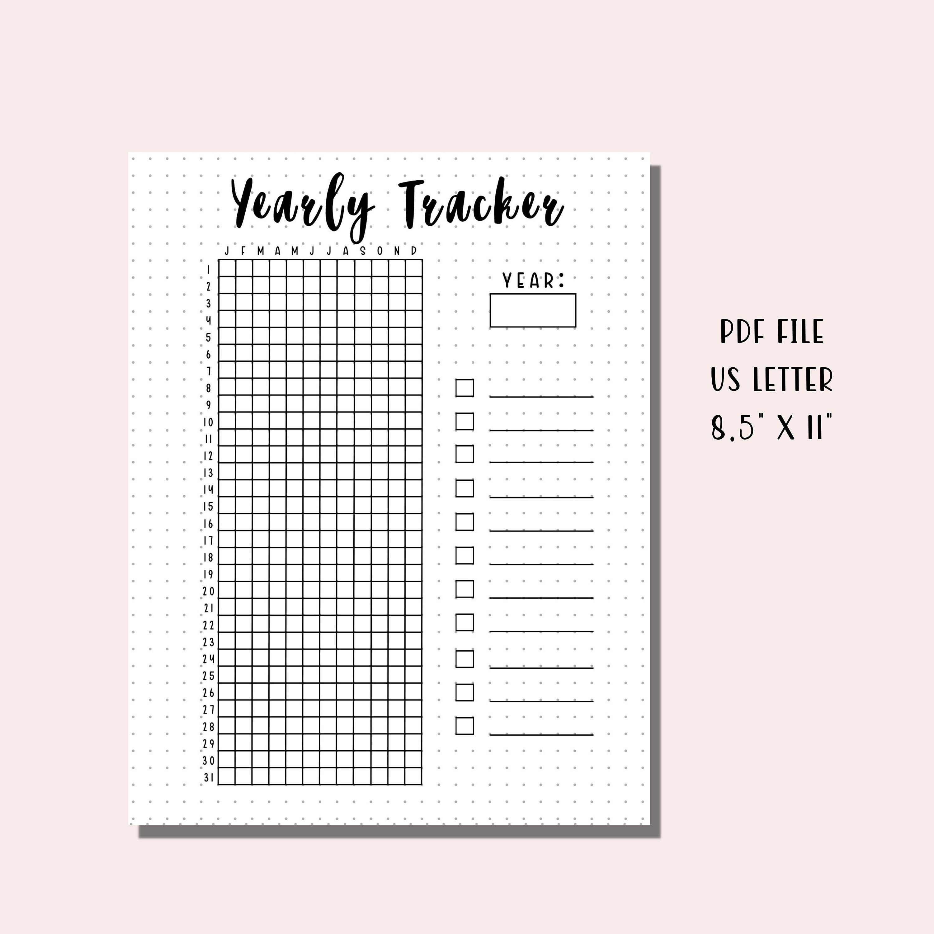 Yearly Habit Tracker Printable / Annual Goal Tracker / Planner 2025 ...