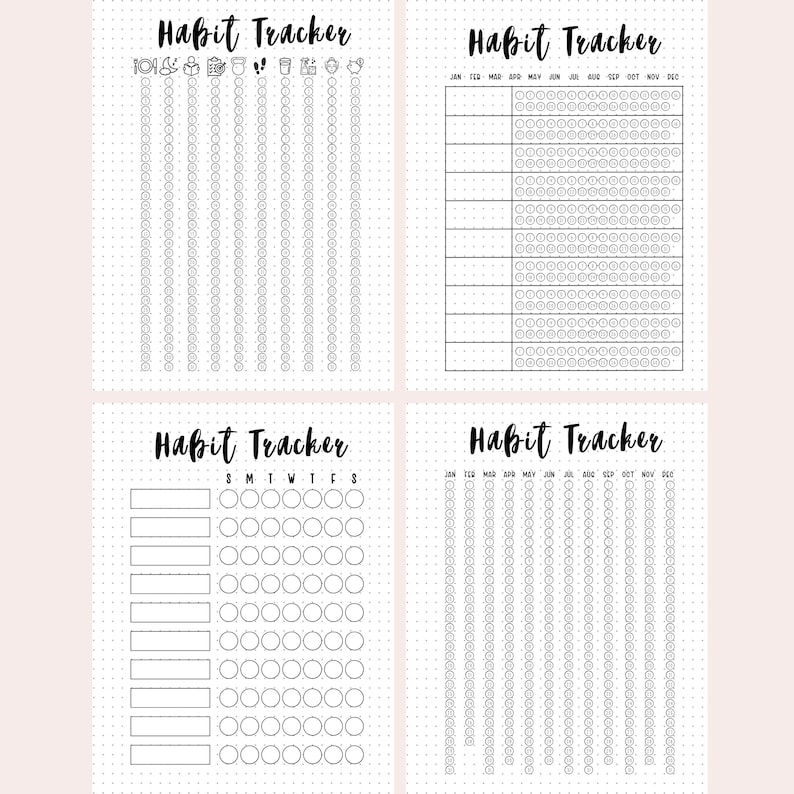 Habit Tracker Bundle Printable, Goal Trackers, Planner 2025, Bullet ...