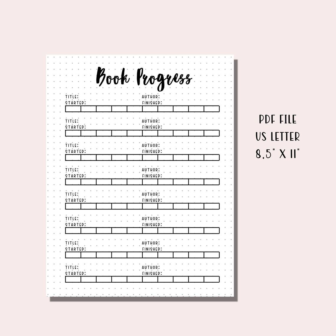 Book Progress Tracker Printable / Reading Tracker / Book Journal / Book ...