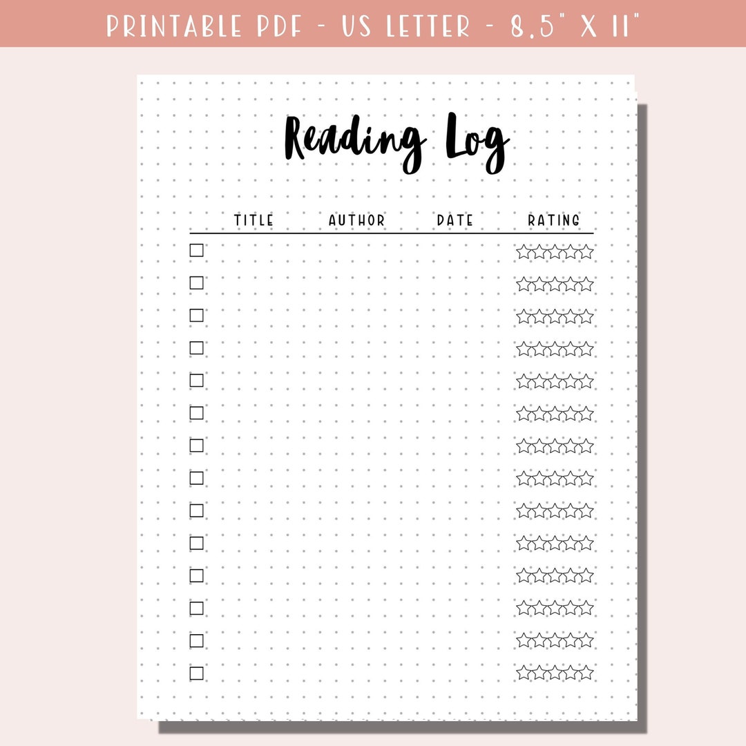 Reading Log Printable / Reading Tracker / Book Tracker / Book List ...