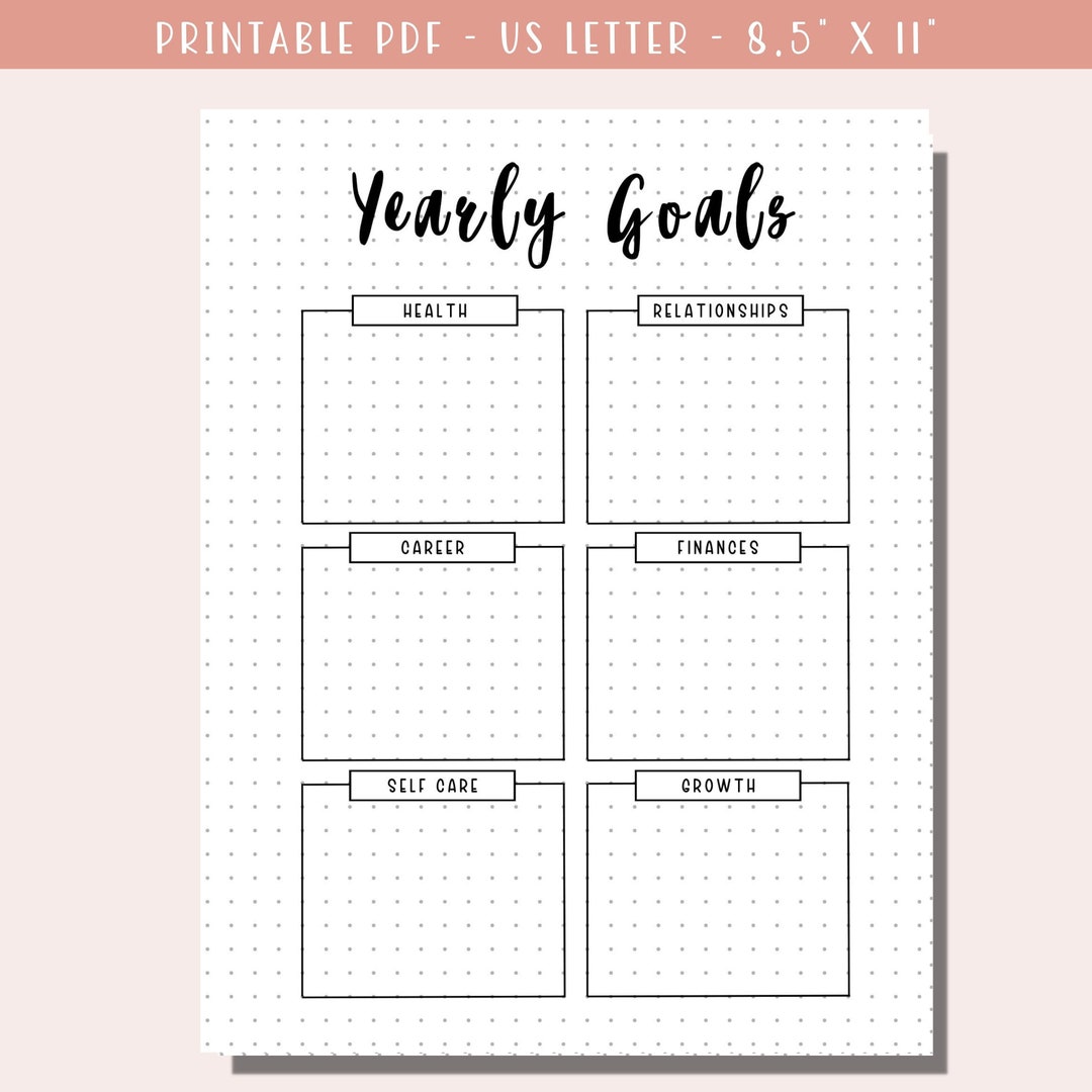 Yearly Goal Planner Printable / 2025 Goal Tracker / Planner Page PDF ...