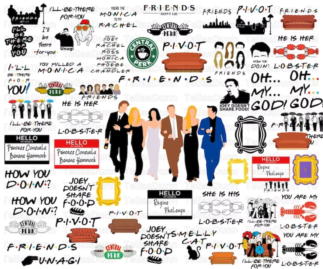 Friends Svg,friends TV Show Bundle, Font Friends, Layered Files,cricut Svg Files,svg Bundle ...