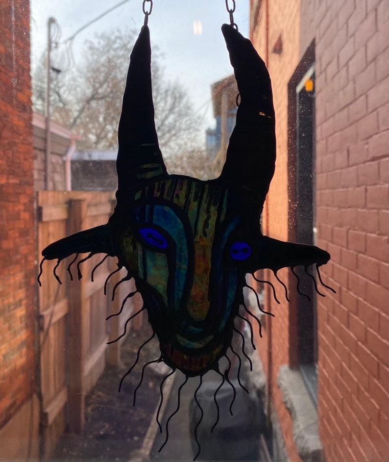 Glam Bathory Goat Stained Glass Sun Catcher - Etsy