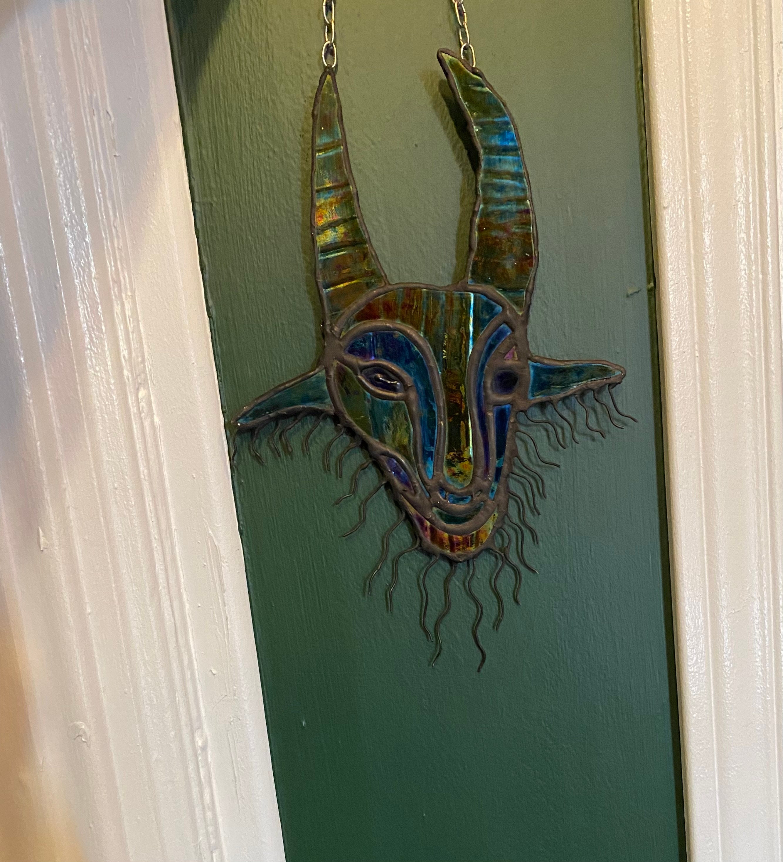 Glam Bathory Goat Stained Glass Sun Catcher - Etsy
