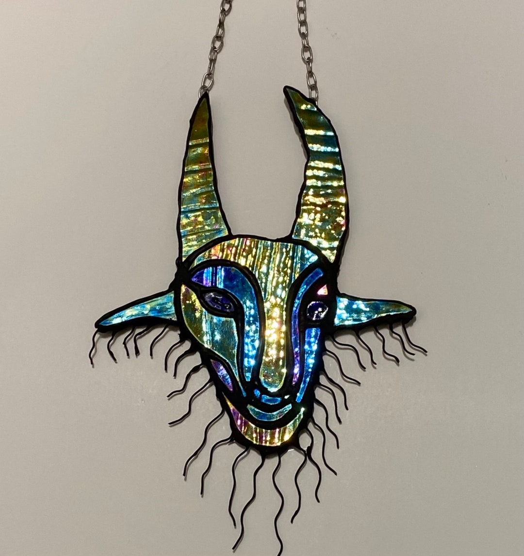 Glam Bathory Goat Stained Glass Sun Catcher - Etsy