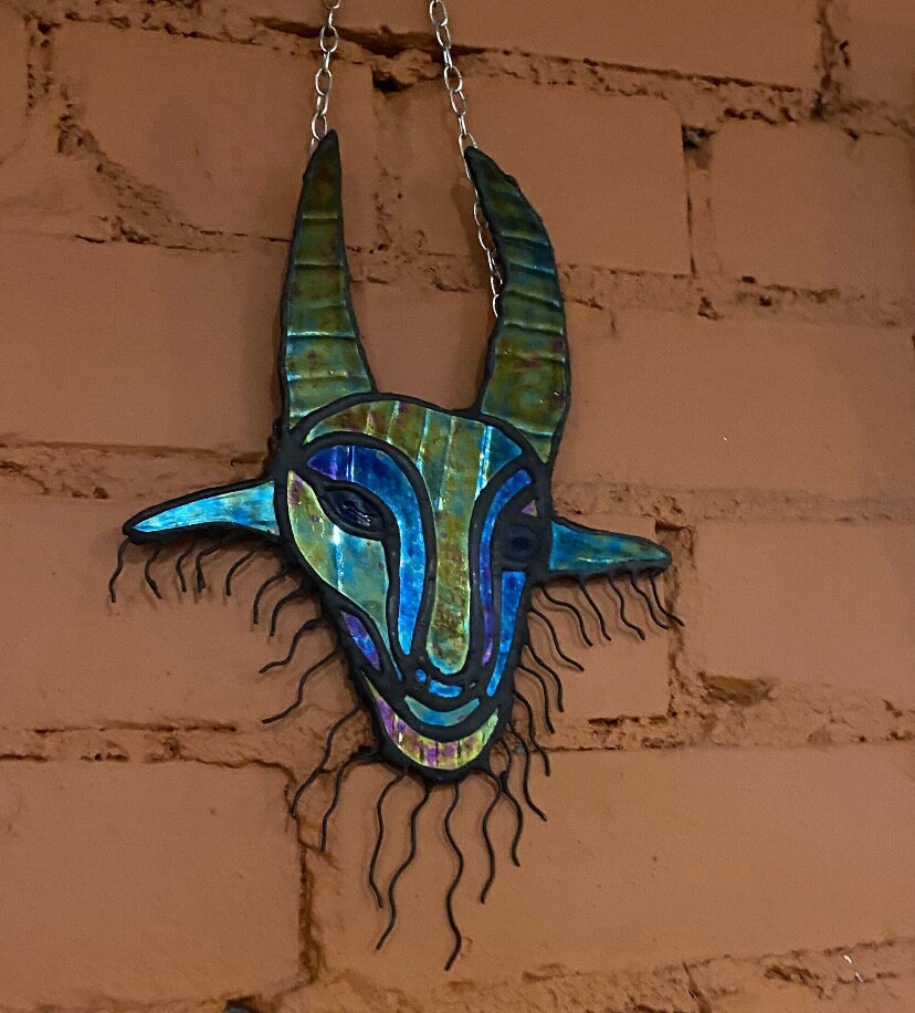 Glam Bathory Goat Stained Glass Sun Catcher - Etsy