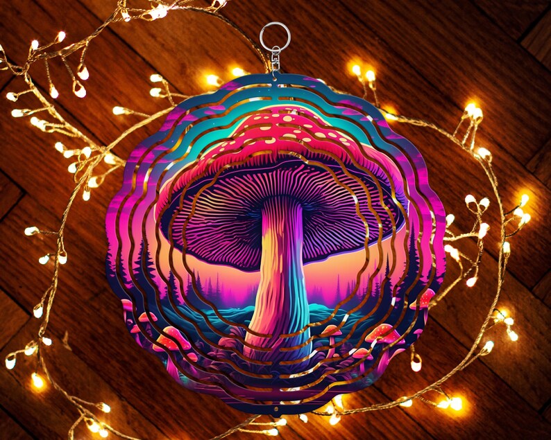 Mushroom Wind Spinner Watercolor Sublimation Design Template, Wind ...
