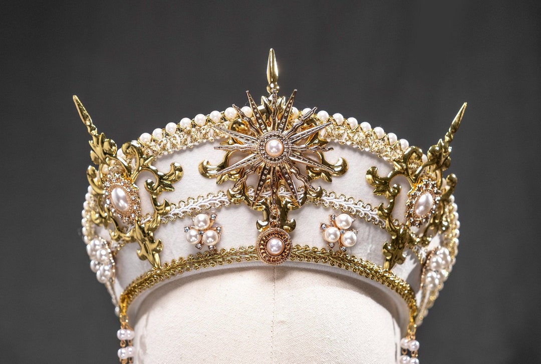 Tudor Crown, Gold White or Black, Baroque Imperial Religious Queen ...
