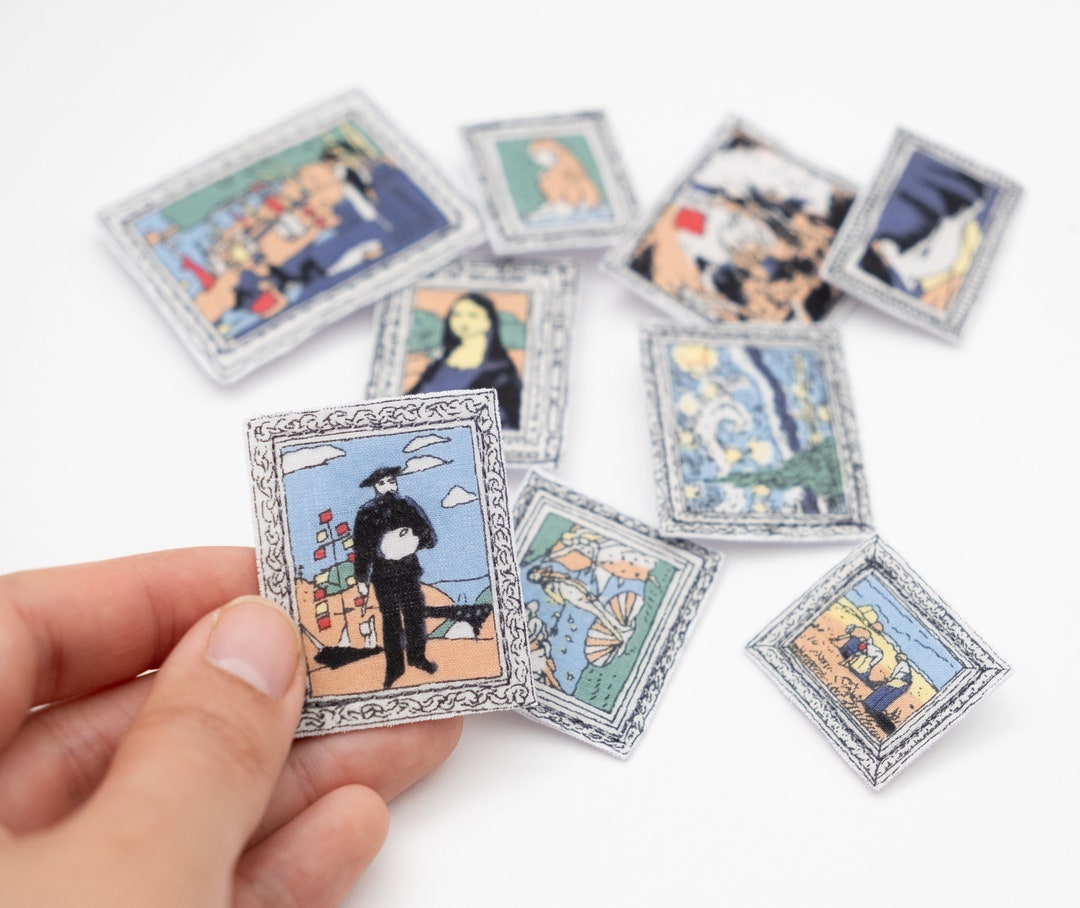 Famous Painting Pins, Made of Printed Canvas Fabric, Artsy Girl ...