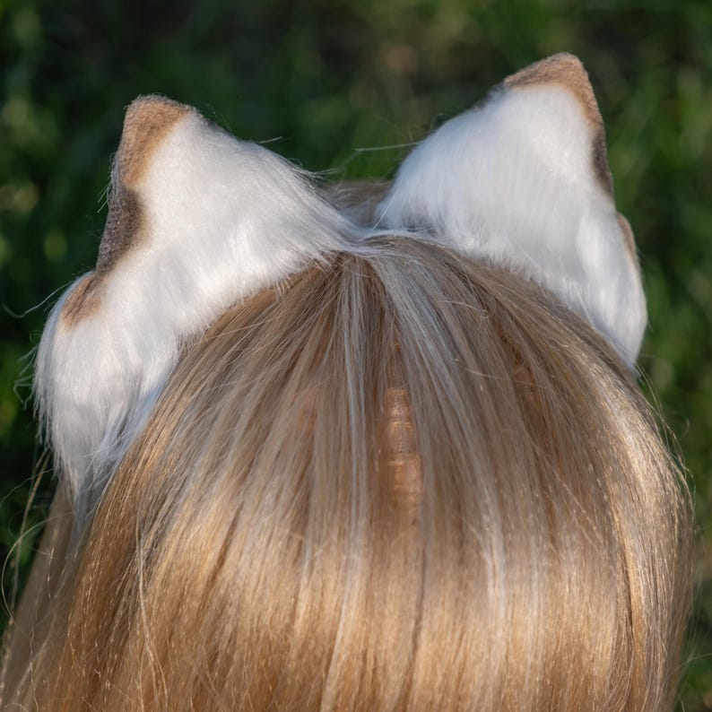Calico Cat Ears, Brown, Yellow and White Cat Ears and Tail, Furry ...